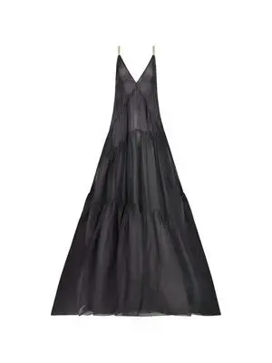 TEMILY Sequin-embellished Tiered Maxi Dress - Black