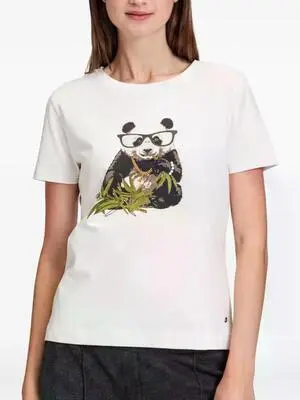 BETTY & CO Panda Print Crew Neck T-shirt