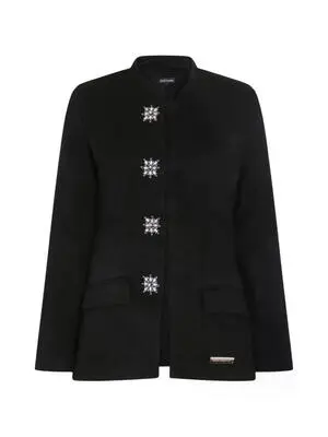 IZAAK AZANEI Embellished Button Long Sleeve Jacket