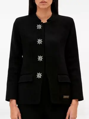 IZAAK AZANEI Embellished Button Long Sleeve Jacket