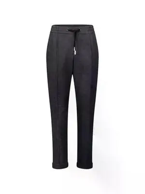 BETTY & CO Drawstring-waist Turn-up Trousers - Black