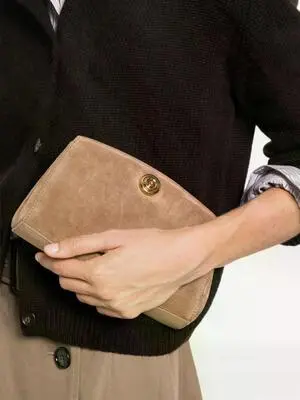 LIFFNER Push-lock Suede Clutch Bag