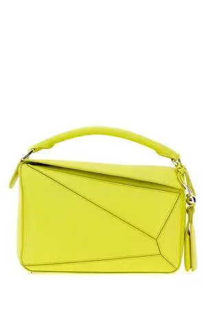 Loewe Fluo Nappa Leather Small Featherlight Puzzle Handbag - Yellow