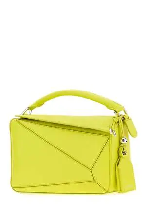 Loewe Fluo Nappa Leather Small Featherlight Puzzle Handbag - Yellow