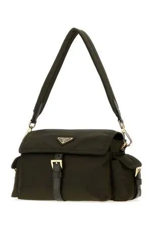 Prada Re-nylon Shoulder Bag With Golden Metal Finishing