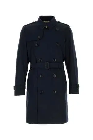 Burberry Burberry Dark Gabardine Heritage Kensington Trench Coat Blue