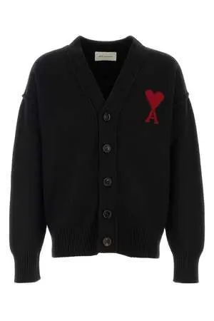 AMI Paris Wool Cardigan - Black