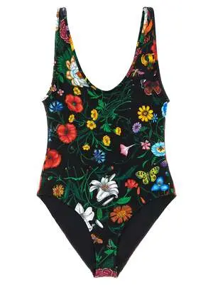 Gucci Flora One-piece Swimsuit - Black