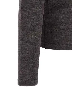 LEMAIRE Mouliné Wool Polo Shirt - Brown