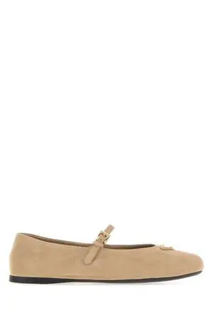 Prada Sand Suede Ballerinas - Brown