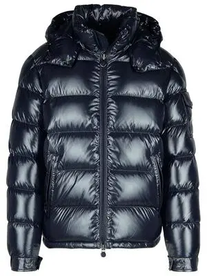 Moncler Maya' Shiny Nylon Down Jacket - Blue