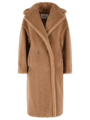 Max Mara Teddy' Camel And Silk Coat - Brown