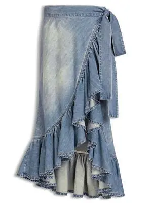 Alaïa Ruffle Skirt - Blue