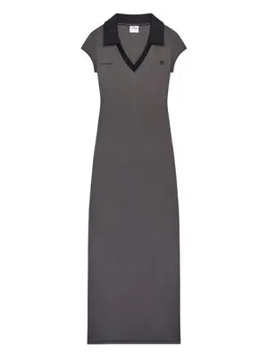 COURREGES Courrèges Cotton Sports Polo Long Dress - Gray