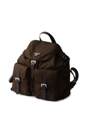 Prada Medium Re-nylon Backpack With Pouch - Brown