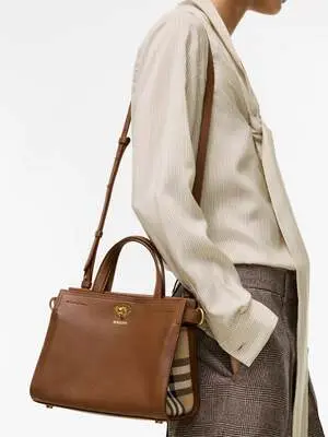 Burberry Mini Cotswolds Check Tote Bag - Brown
