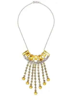 Dries Van Noten Statement Brass Necklace With Strass Charms - Multicolor