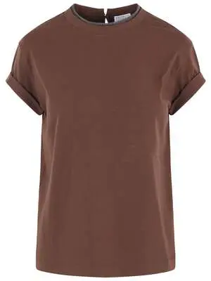 BRUNELLO CUCINELLI BRUNELLO CUCINELLI Stretch Cotton Jersey T-Shirt With Faux Layering