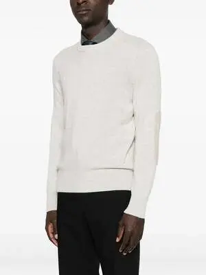 Brunello Cucinelli Cashmere Pullover With Patch Detail - Gray