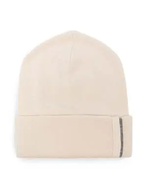 Brunello Cucinelli Ribbed Cashmere Beanie With Monili Detail - Multicolor