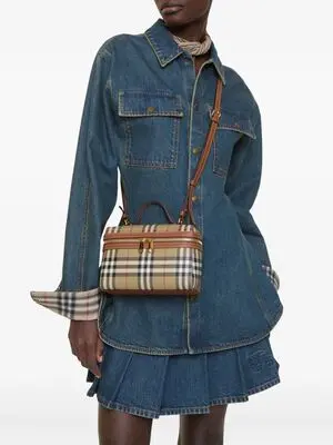 Burberry Check Vanity Bag With Detachable Strap