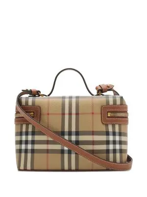 Burberry Check Vanity Bag With Detachable Strap