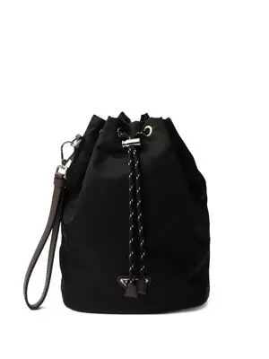 Prada Re-nylon And Leather Pouch - Black