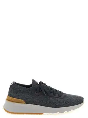 Brunello Cucinelli Cotton Knit Runners Sneakers - Gray