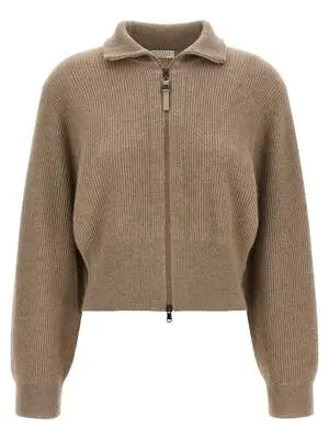 Brunello Cucinelli Cashmere Sparkling Cardigan - Brown