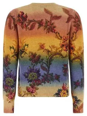 Etro Dégradé Jacquard" Pure Wool Crew Neck Sweater - Multicolor