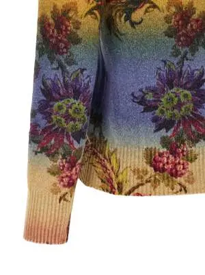Etro Dégradé Jacquard" Pure Wool Crew Neck Sweater - Multicolor