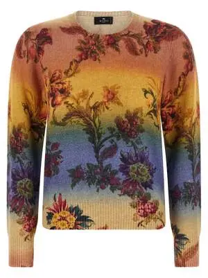 Etro Dégradé Jacquard" Pure Wool Crew Neck Sweater - Multicolor