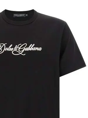 Dolce & Gabbana Logo Embroidery T-shirt - Black