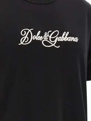Dolce & Gabbana Logo Embroidery T-shirt - Black