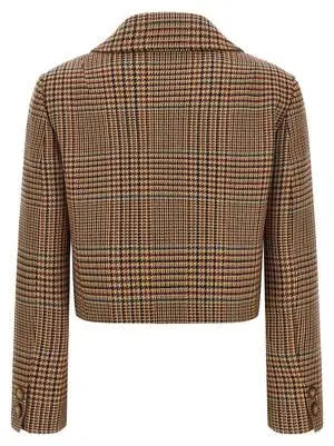 Etro Prince Of Wales Motif Cropped Blazer