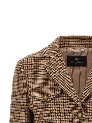 Etro Prince Of Wales Motif Cropped Blazer