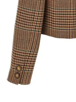 Etro Prince Of Wales Motif Cropped Blazer