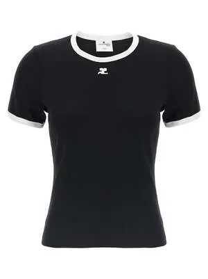 COURREGES Signature Contrast' T-shirt - Multicolor