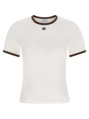 COURREGES Courrèges Signature Contrast T-shirt - Brown