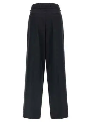 Dries Van Noten Peacha' High-waisted Wide-leg Wool Trousers