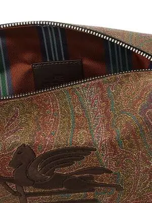 Etro Arnica Small Beauty Bag In Paisley Jacquard - Brown