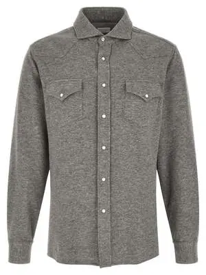 Brunello Cucinelli Western Shirt - Gray