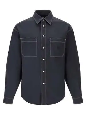 Fendi Ff Selleria' Logo Shirt - Blue