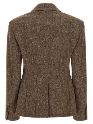 Brunello Cucinelli Donegal Wool Double-breasted Blazer