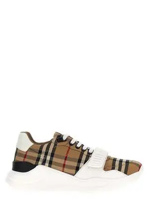 Burberry Check Sneakers - Cream