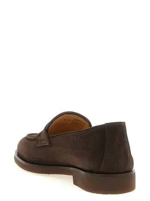 Brunello Cucinelli Suede Penny Loafers - Brown