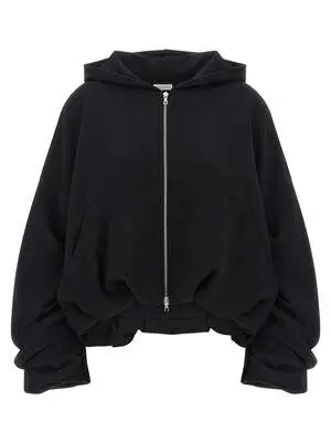 Dries Van Noten Hannett" Oversized Cotton Hoodie With Zip Closure - Black