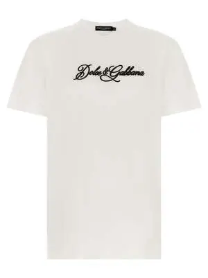 Dolce & Gabbana Logo Embroidery T-shirt - White
