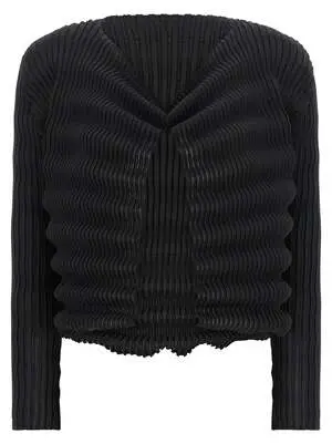 Issey Miyake Spring Pleats' Cardigan - Black