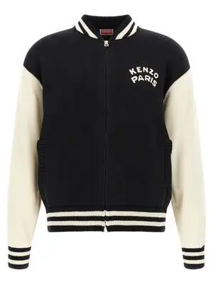 Kenzo Emblem Textured Cotton Knit Cardigan - Multicolor